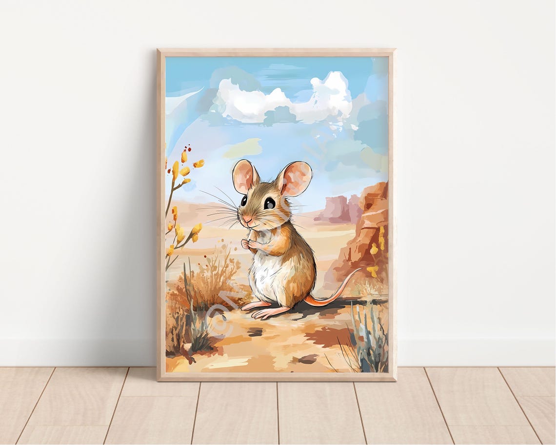 Set of 6 Nursery Desert Animal - Drawing Watercolor Poster, Prints for ...