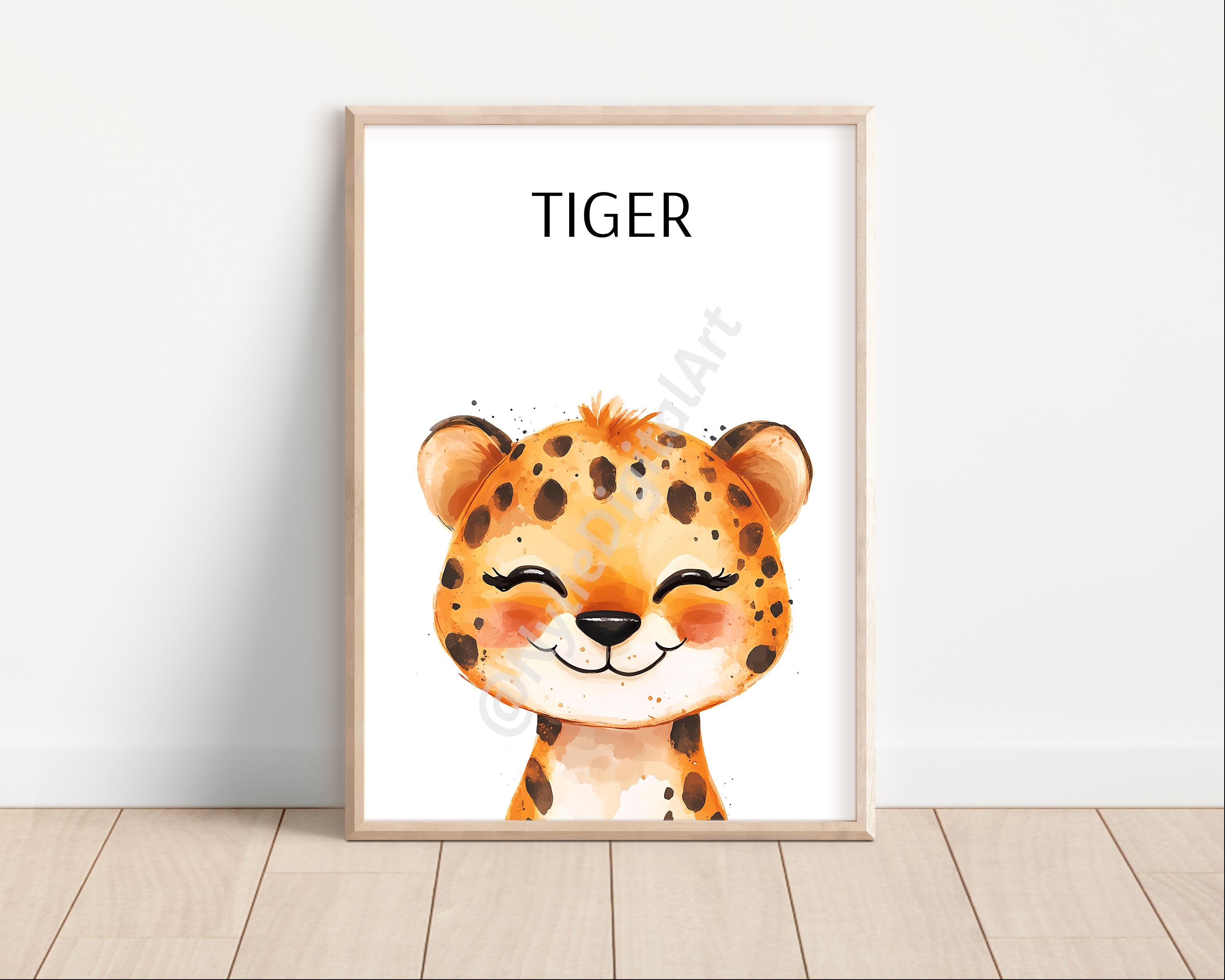 6 Safari Animal Posters - Name Animals Wall Art, Kids Room Decor ...