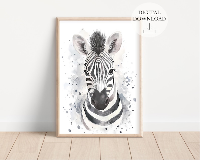 3 Watercolor Safari Posters - Drawing Cute Wall Art, Kids Room Decor ...