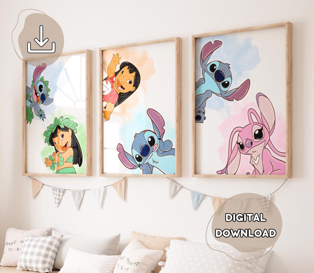 3 Minimalist Stitch Posters, Lilo & Angel, Ohana Means Family, Stitch ...