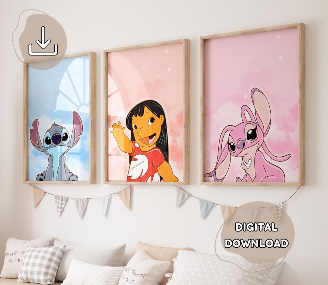 3 Watercolor Stitch Posters Lilo & Stitch, Ohana Means Family, Stitch ...