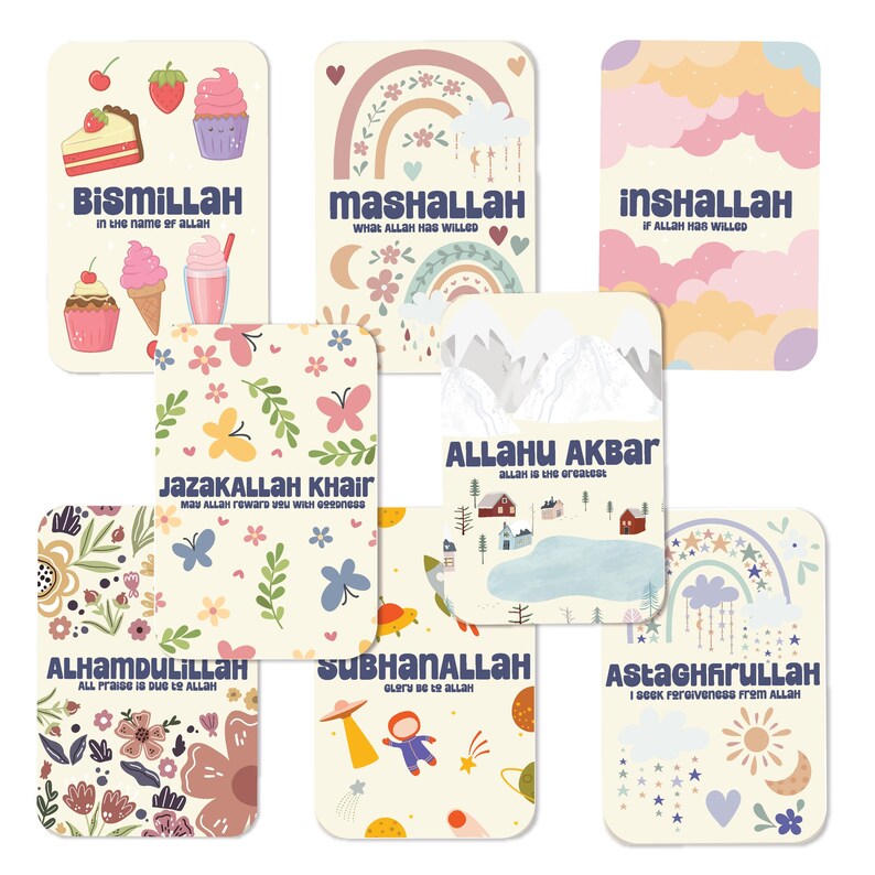 Islamic Kids Activity | Muslim Children's Flash Cards | Arabic Phrases ...