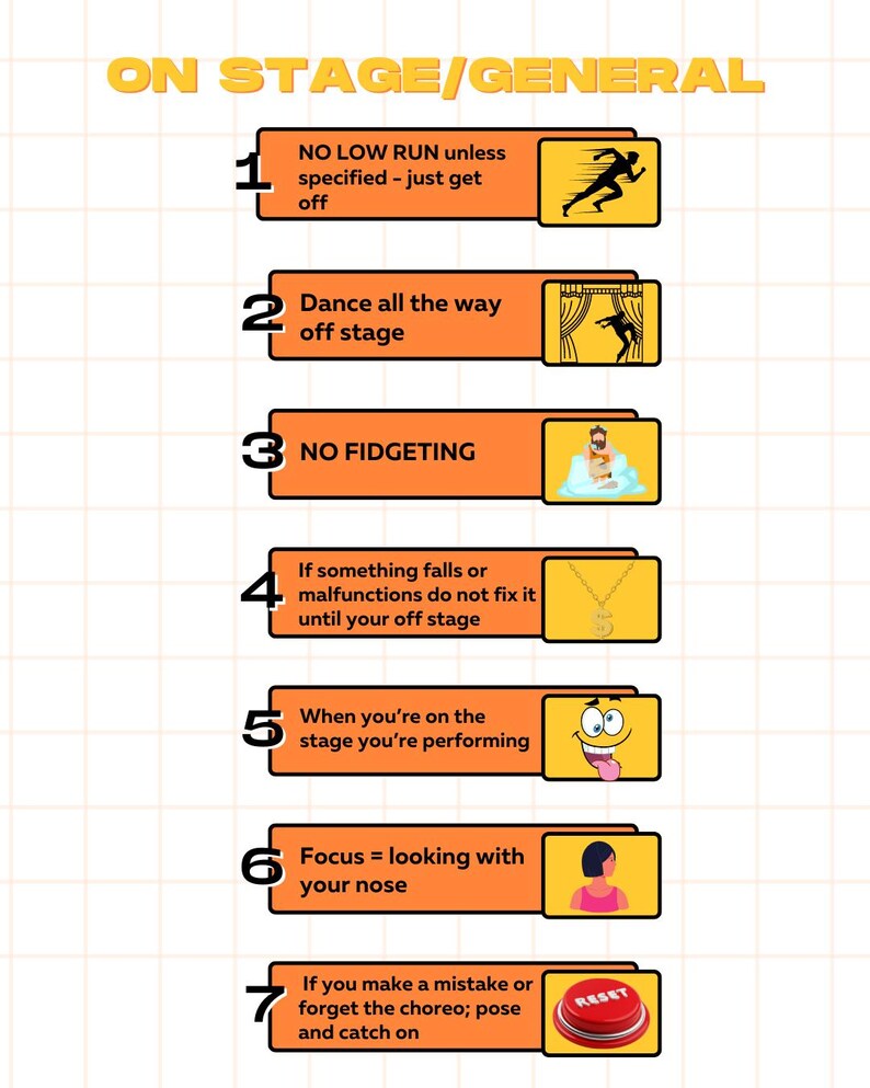 Dance Team Performance Etiquette Template - Etsy
