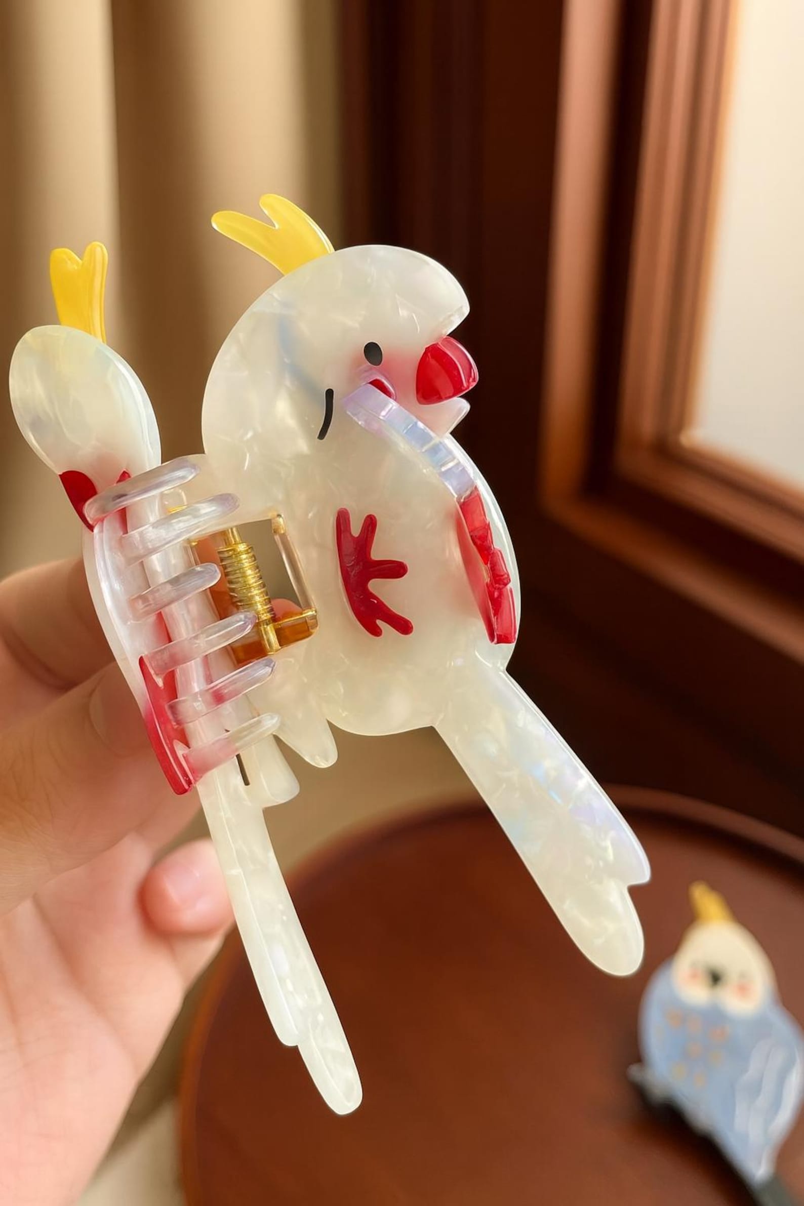 Kawaii Bird Hair Claw Clip Set: Acrylic Cockatiel, Budgie, Cockatoo - Etsy