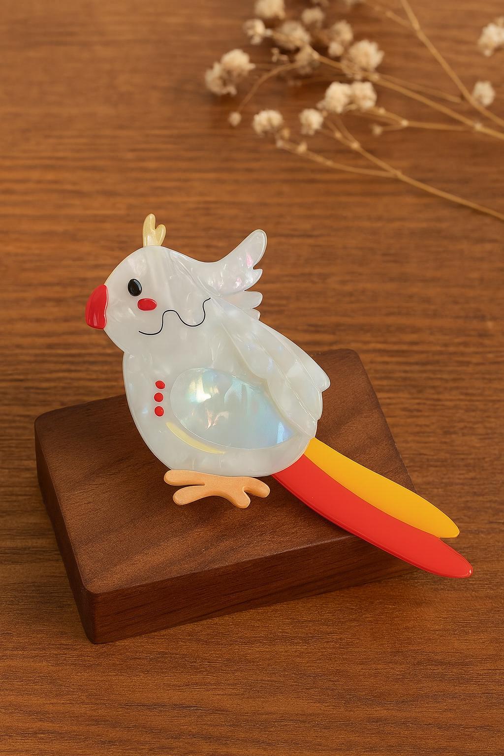 Kawaii Bird Hair Claw Clip Set: Acrylic Cockatiel, Budgie, Cockatoo - Etsy