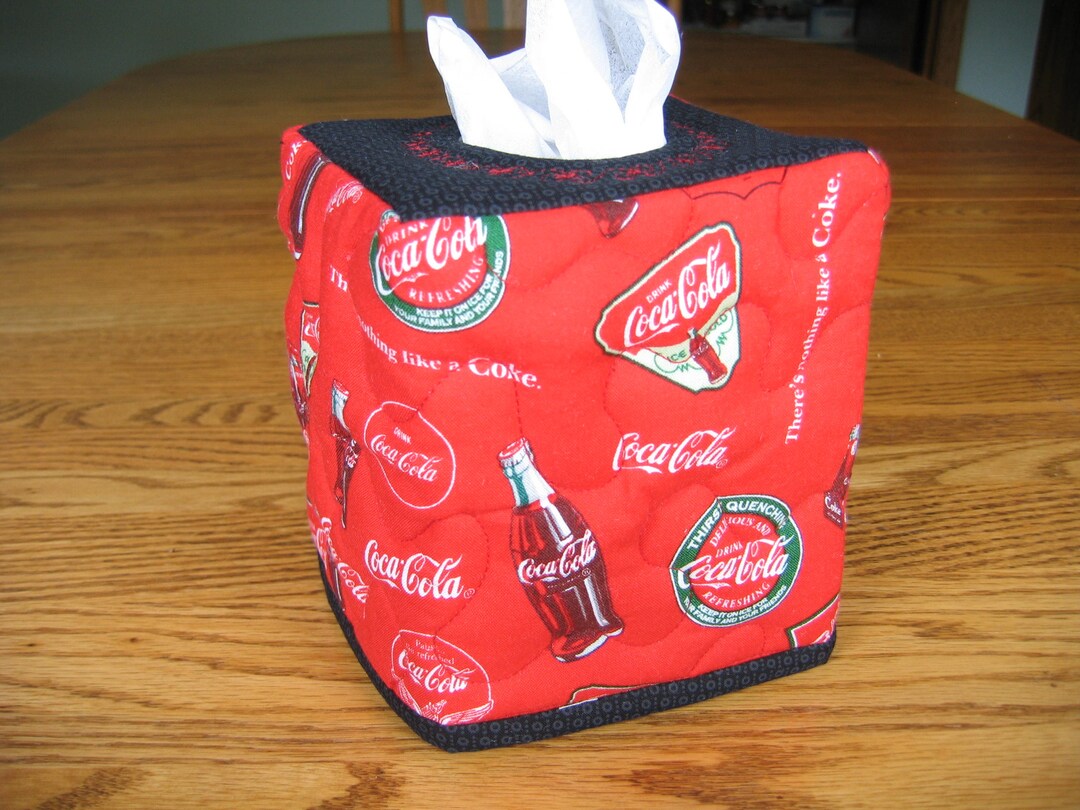 Quilted Tissue Cover Coca Cola Red Black Coke Collector Decor - Etsy