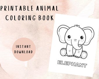 Animal Alphabet Coloring Book, Alphabet Coloring Book, Minimalist, Easy ...