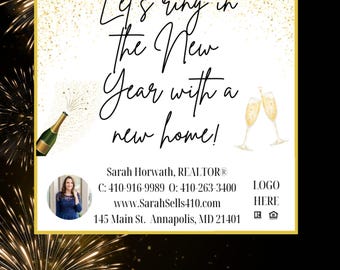 Let's Ring in the New Year! Realtor Pop by Tag - Etsy