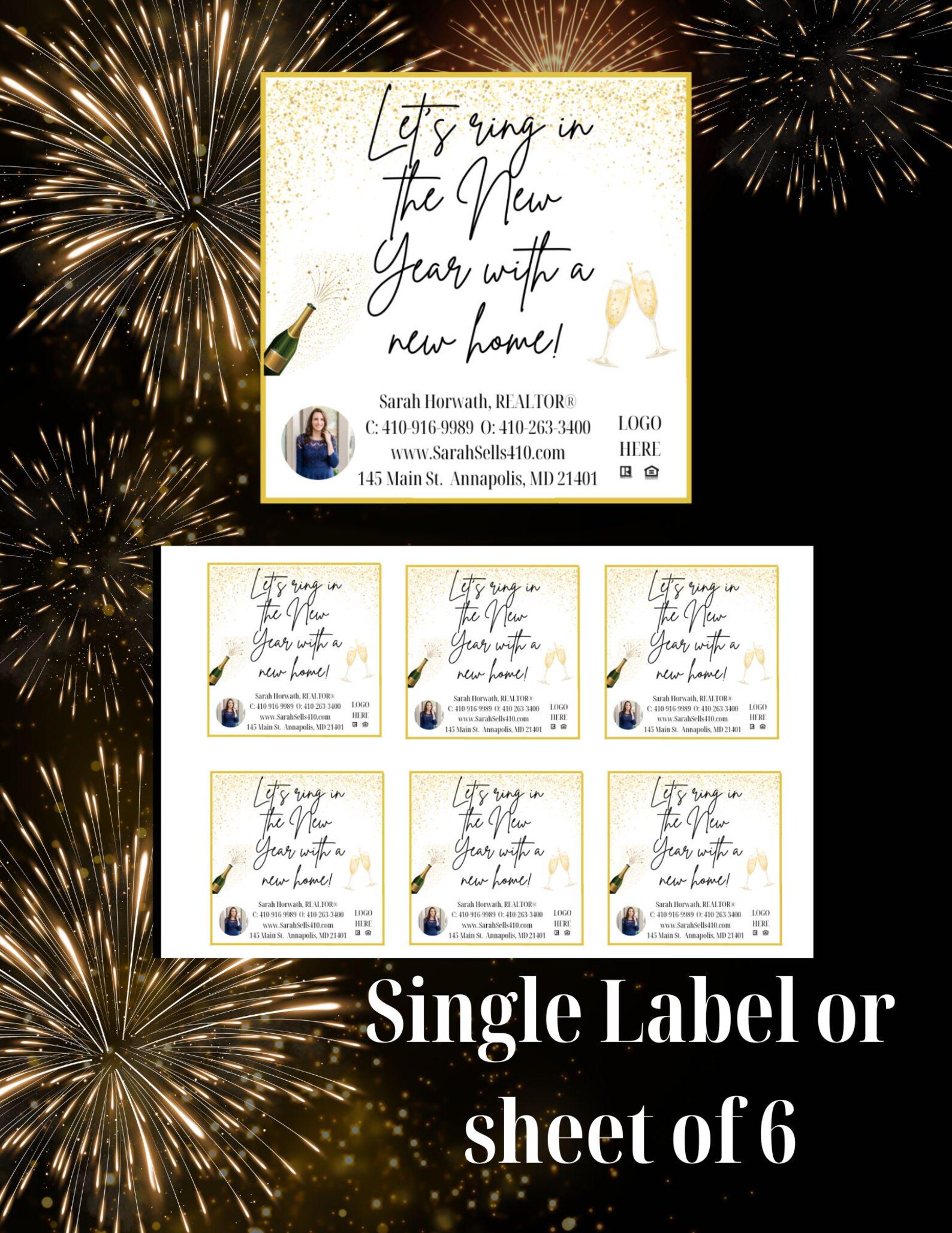 Let's Ring in the New Year! Realtor Pop by Tag - Etsy