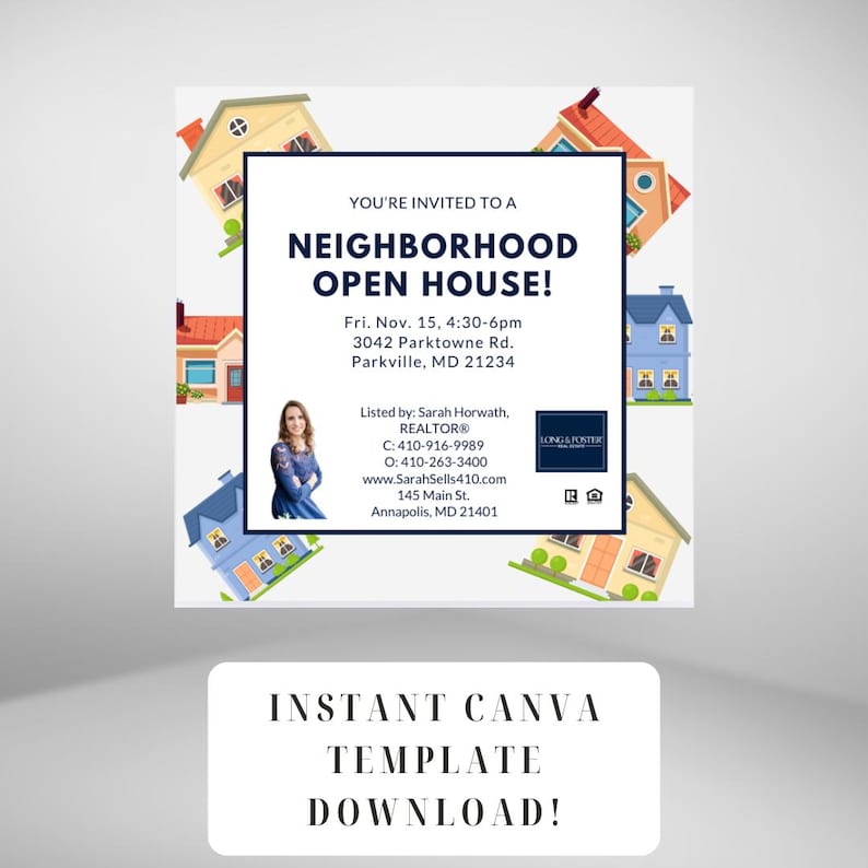 Open House Invitation Instant Canva Template Download for Realtors - Etsy