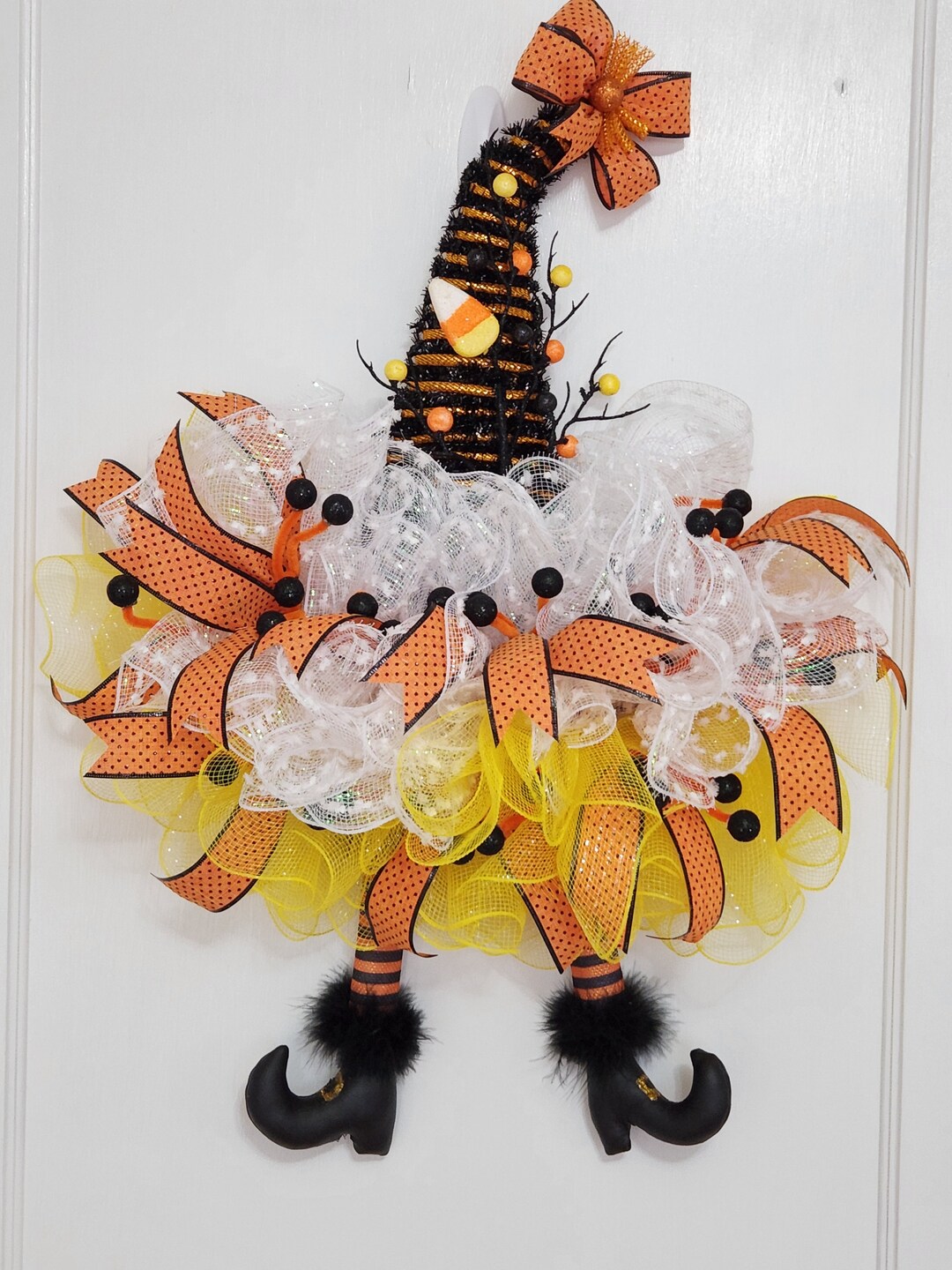 Halloween Witch Hat Candy Corn Witch Hat Mesh Witch Hat - Etsy
