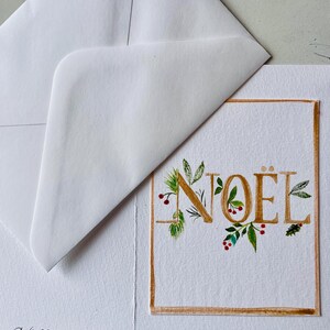 Hand-painted Christmas Card Watercolor | Unique Greeting Card for ...
