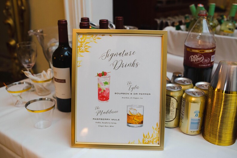 Printable Signature Drinks Sign Template - Etsy
