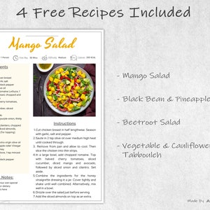 Recipe Book Template Digital Cookbook Planner Printable Recipe Card ...