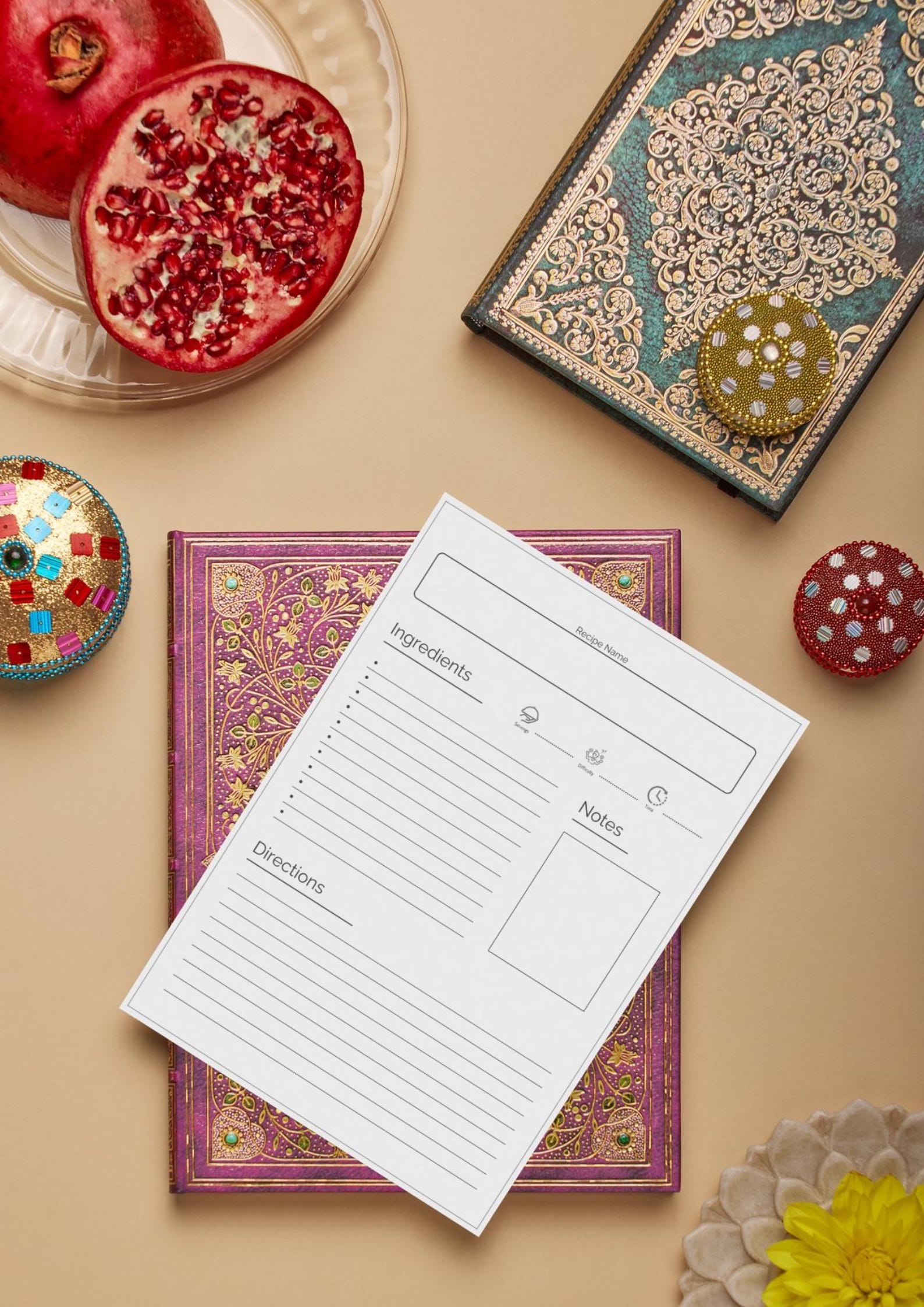 Recipe Book Print Digital Recipe Sheet Recipe Journal Food Meal Planner ...