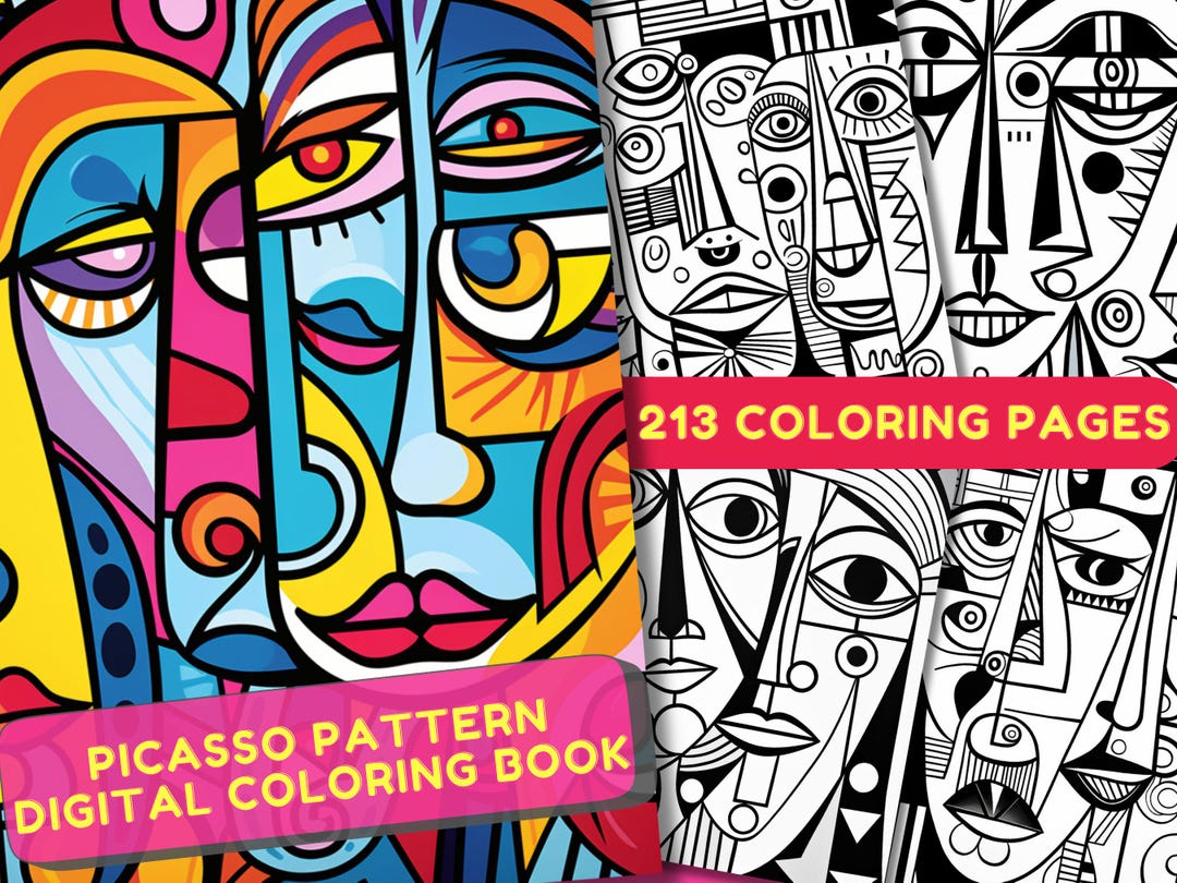 213 Picasso Relaxing Pattern Coloring Book Printable PDF, Pattern ...
