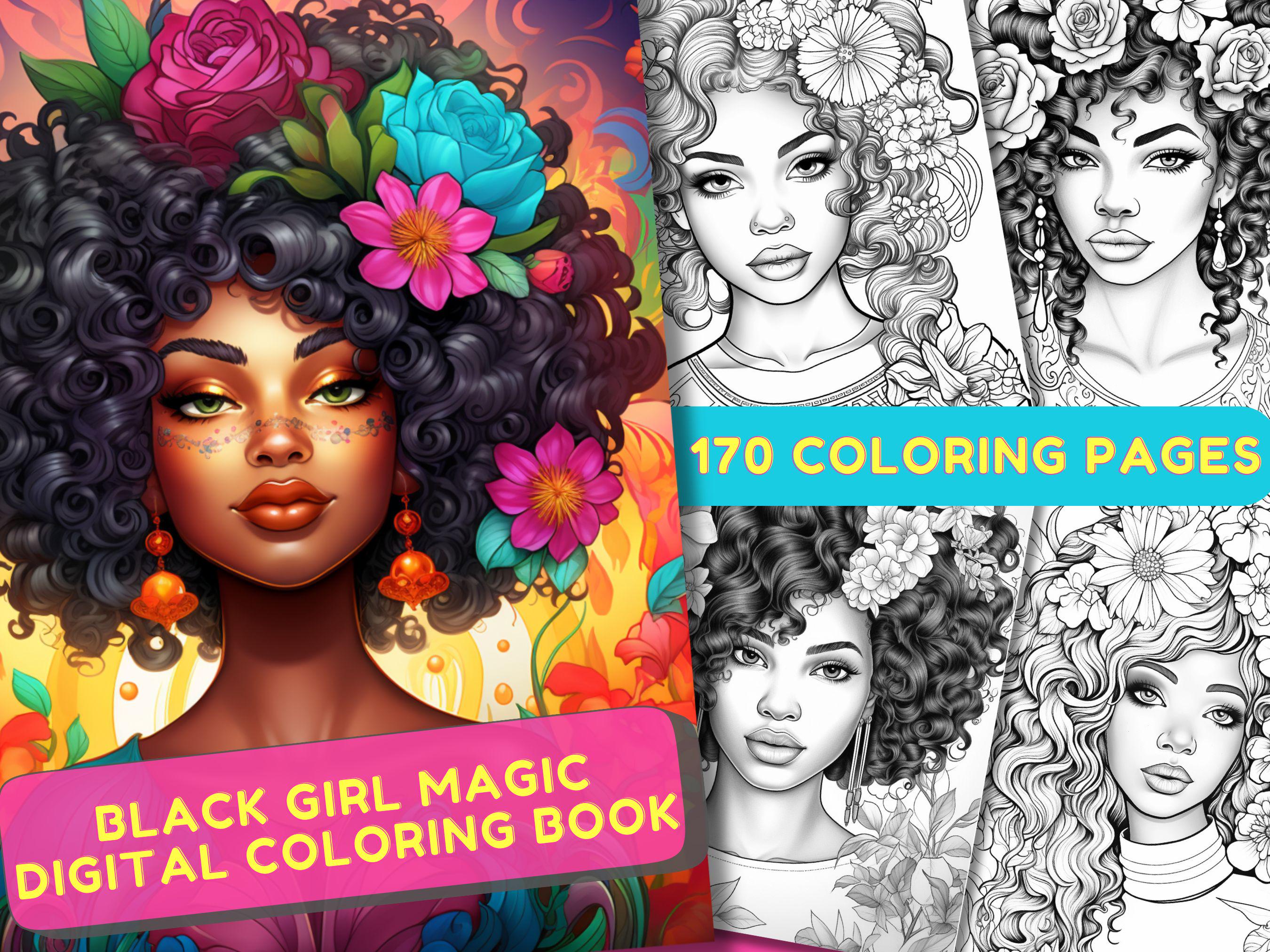 170 Black Girl Magic Coloring Book Volume 2, Printable PDF, Black Women ...