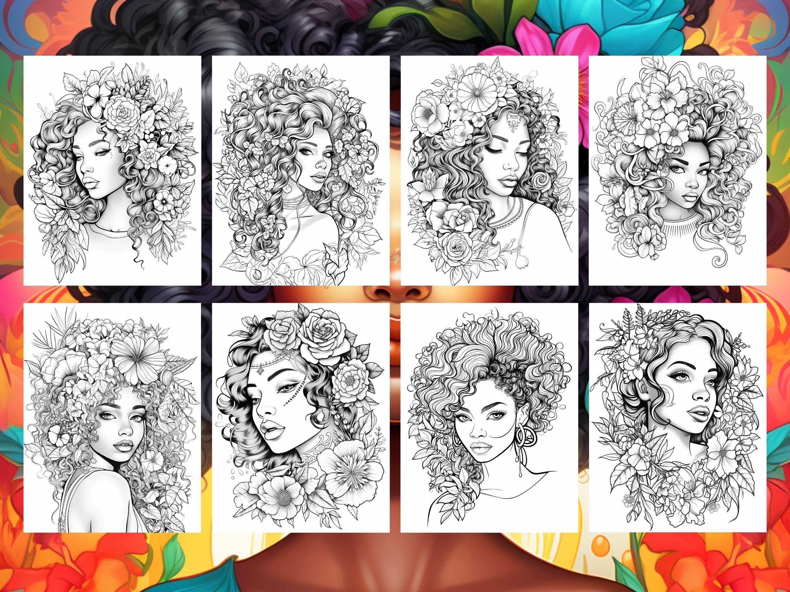 170 Black Girl Magic Coloring Book Volume 2, Printable PDF, Black Women ...