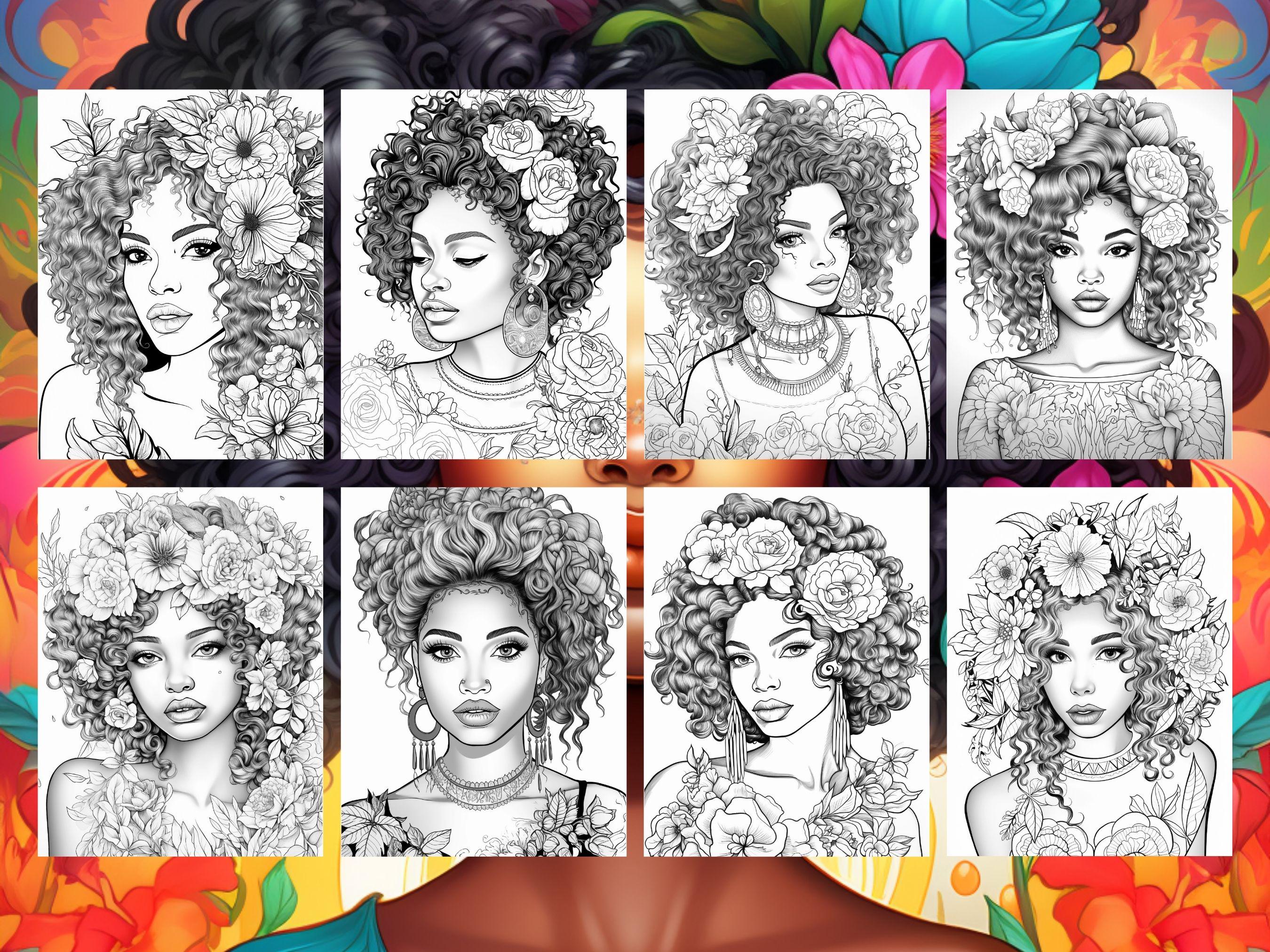 170 Black Girl Magic Coloring Book Volume 2, Printable PDF, Black Women ...