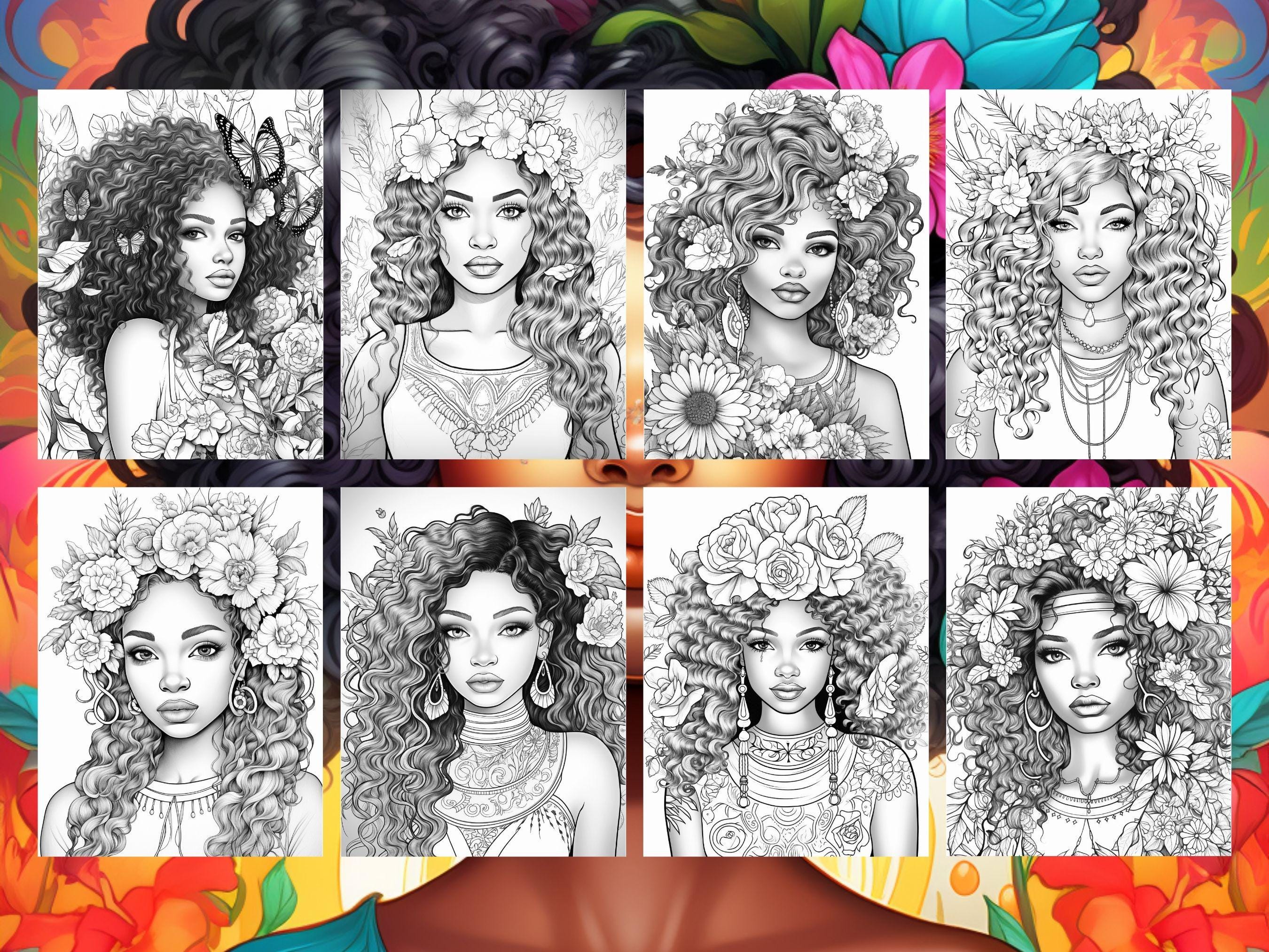 170 Black Girl Magic Coloring Book Volume 2, Printable PDF, Black Women ...