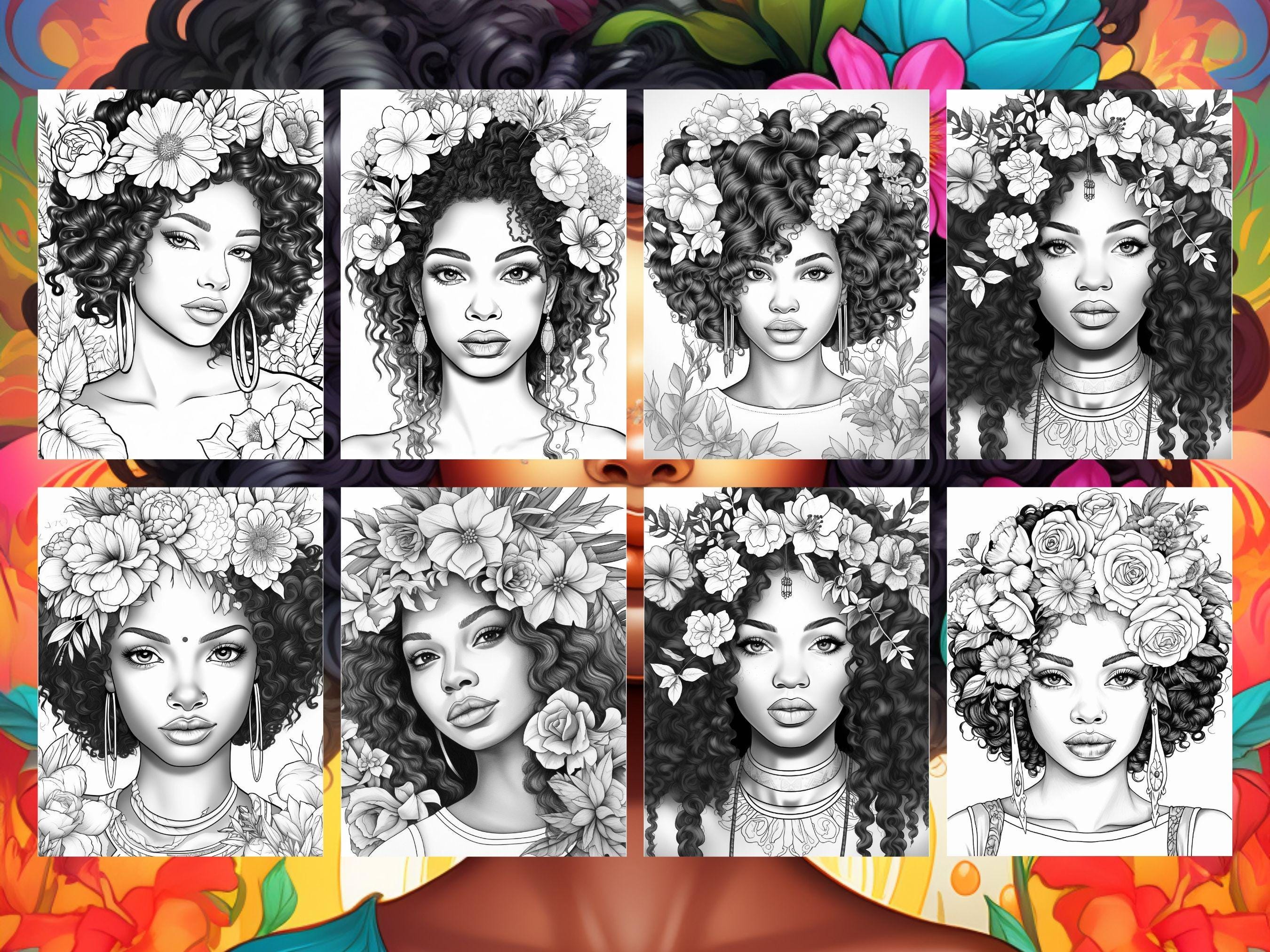 170 Black Girl Magic Coloring Book Volume 2, Printable PDF, Black Women ...