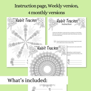 Garden Themed Habit Tracker in Monthly or Weekly Versions - Printable ...