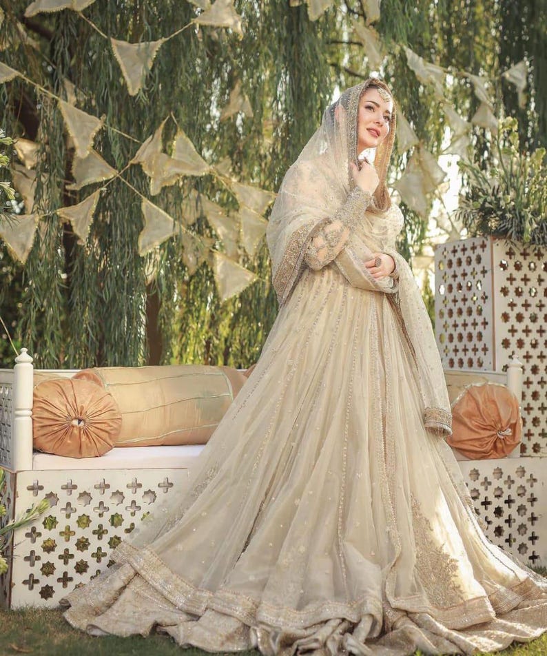 Pakistani Wedding Dress Nikah Peshwas Sharara Collection Indian Dress ...
