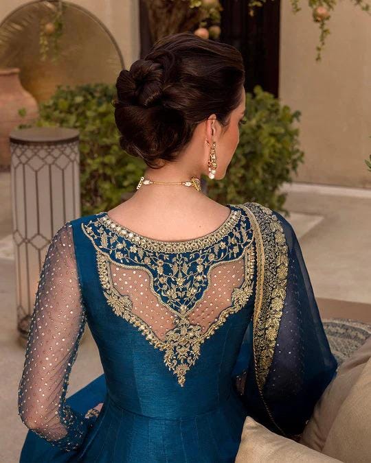 Embroidered Raw Silk Pakistani Maxi Dress: Wedding Formal Wear - Etsy