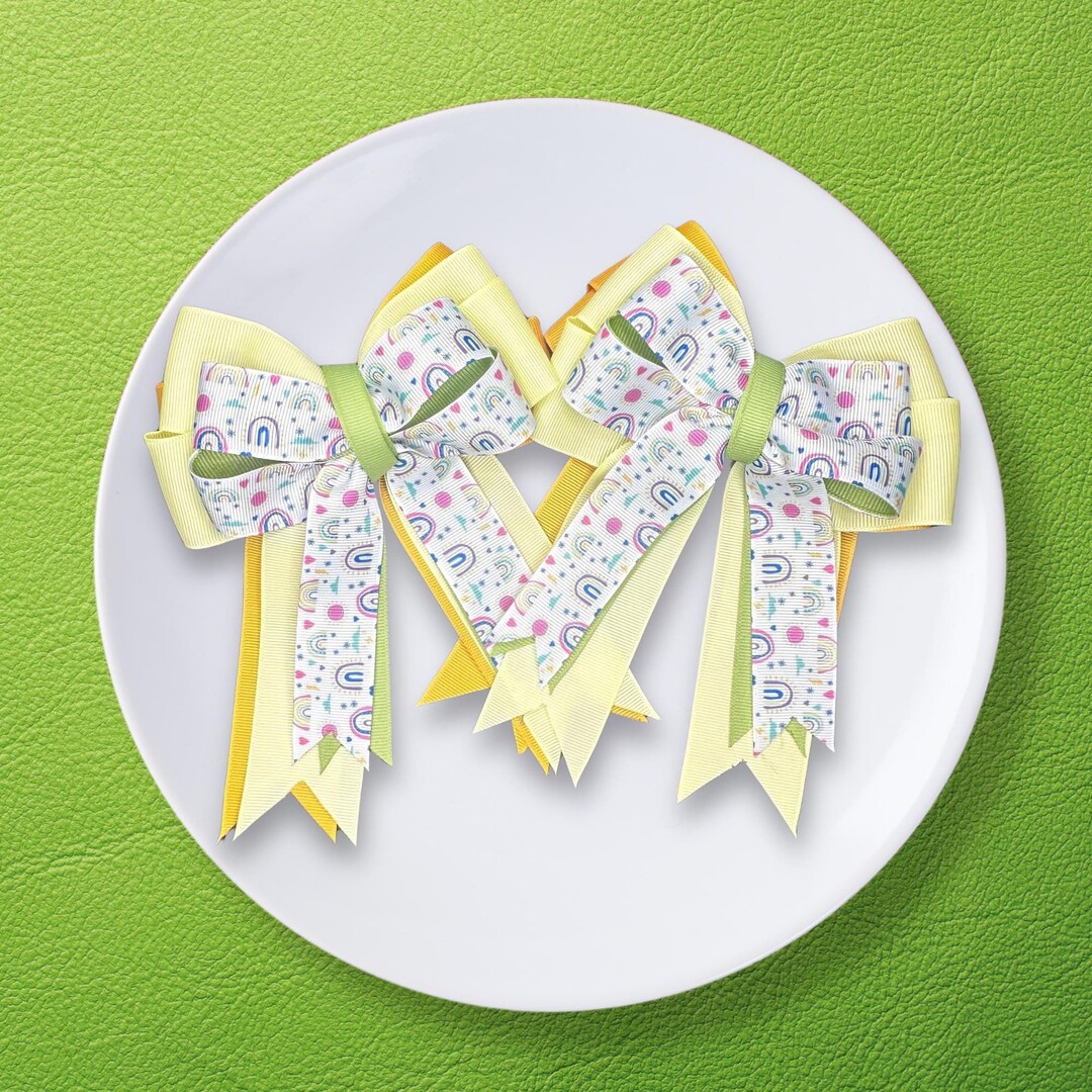 Equestrian Show Bows, Yellow Horse Bows, Short Stirrup Bows. Yellow ...