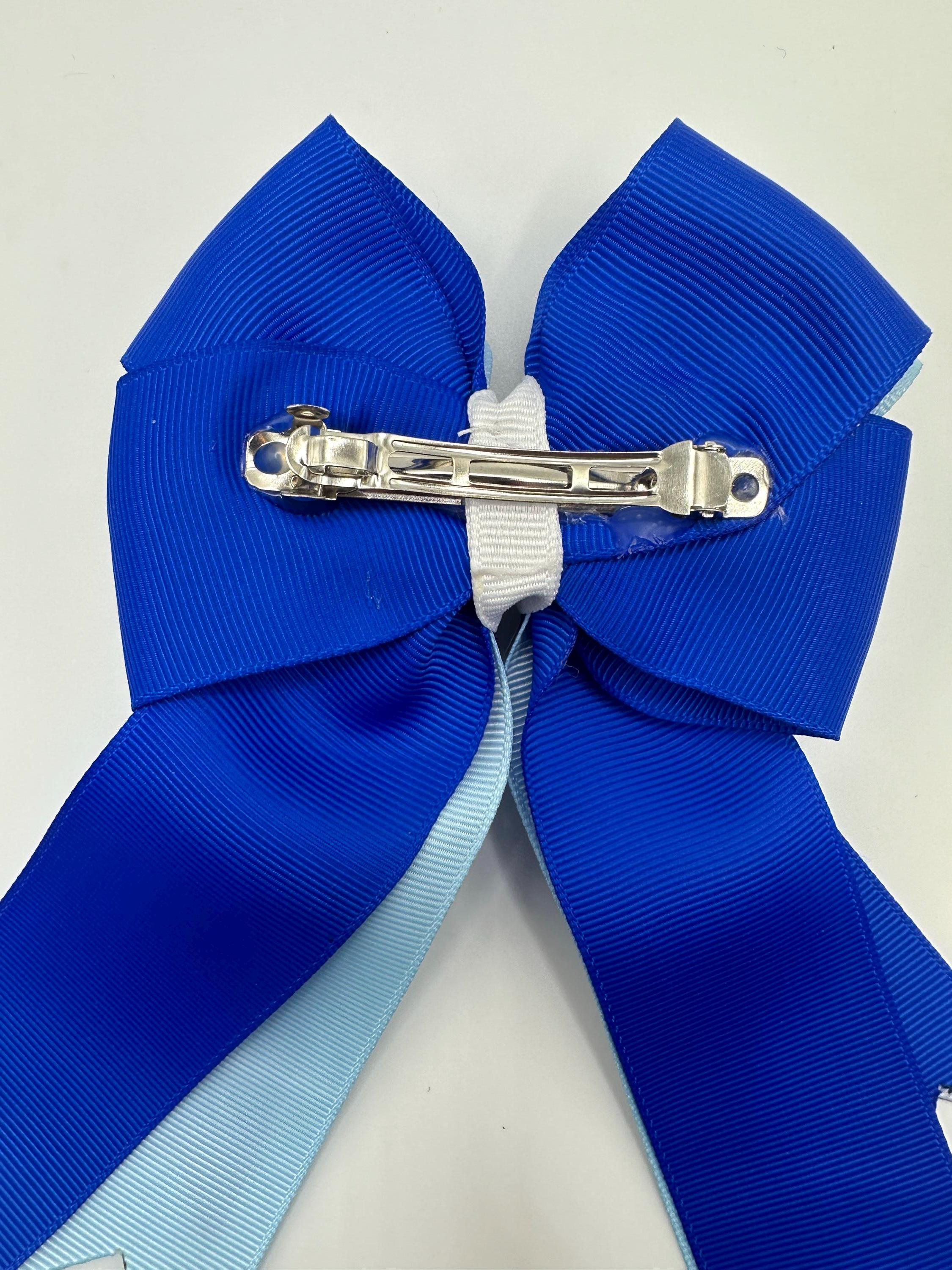 Evil Eye Horse Show Bows - Royal Blue & Light Blue Equestrian Bows With ...