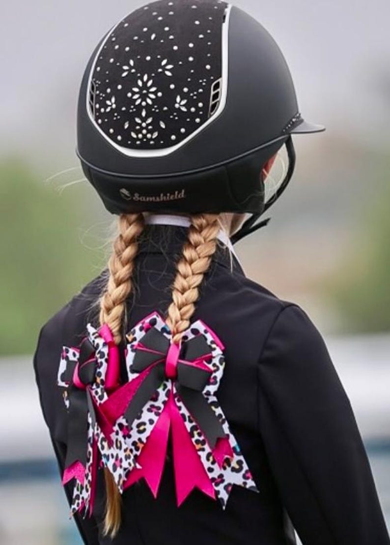 Red and Black Houndstooth Horse Show Bows: Equestrian Bows - Etsy