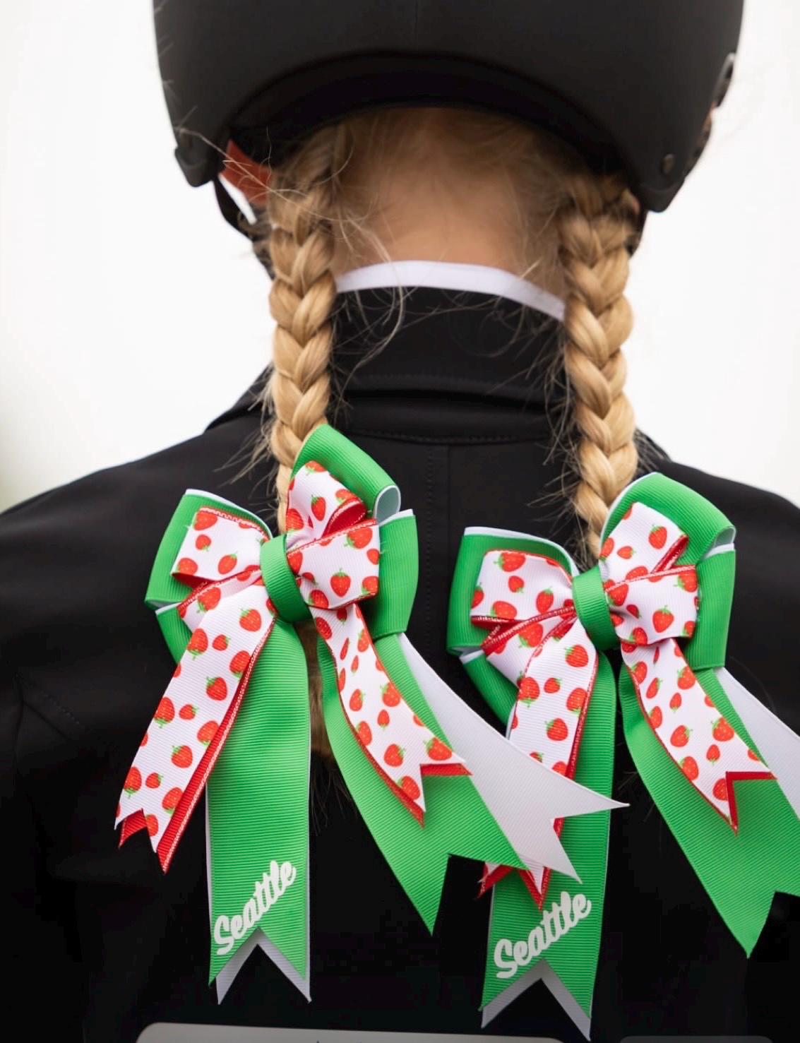 Evil Eye Horse Show Bows - Royal Blue & Light Blue Equestrian Bows With ...