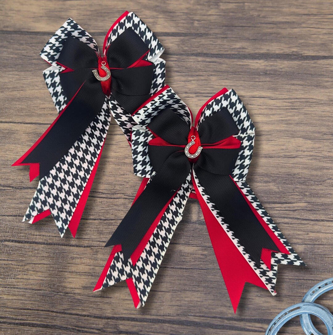 Horse Show Bows! Equestrian Show Bows, Houndstooth Bows, Show Bows ...