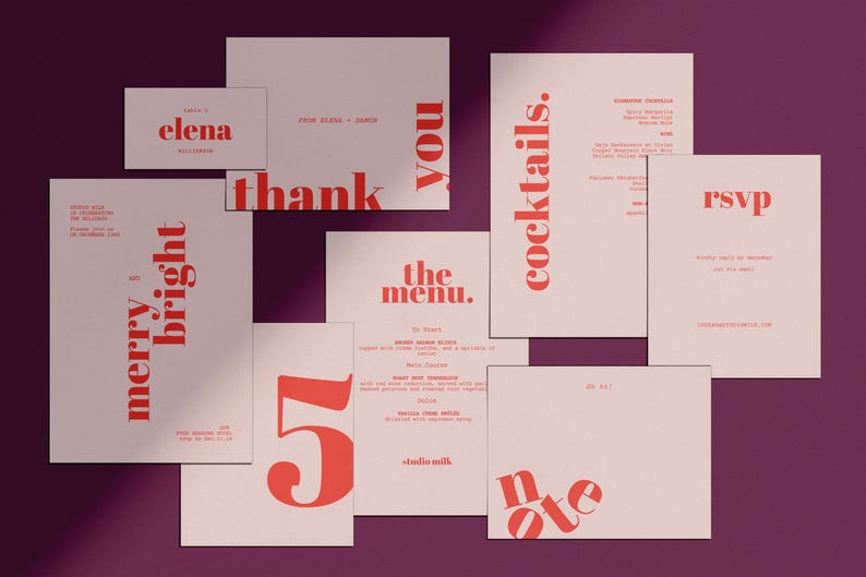 COCKTAIL MENU | Dinner Party | Bold | Graphic | Modern | Editable ...