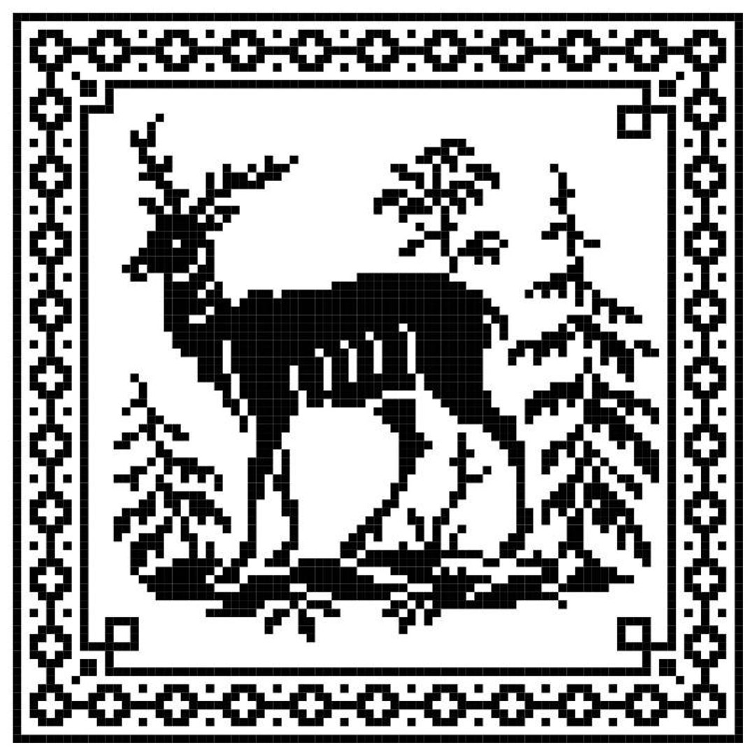 Stag - Cross Stitch Pattern. Instant Download PDF. - Etsy