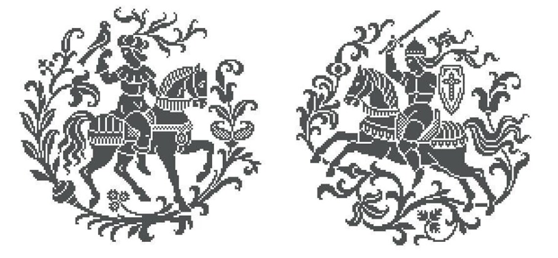 5 Knights Cross Stitch Pattern. Instant Download PDF. - Etsy