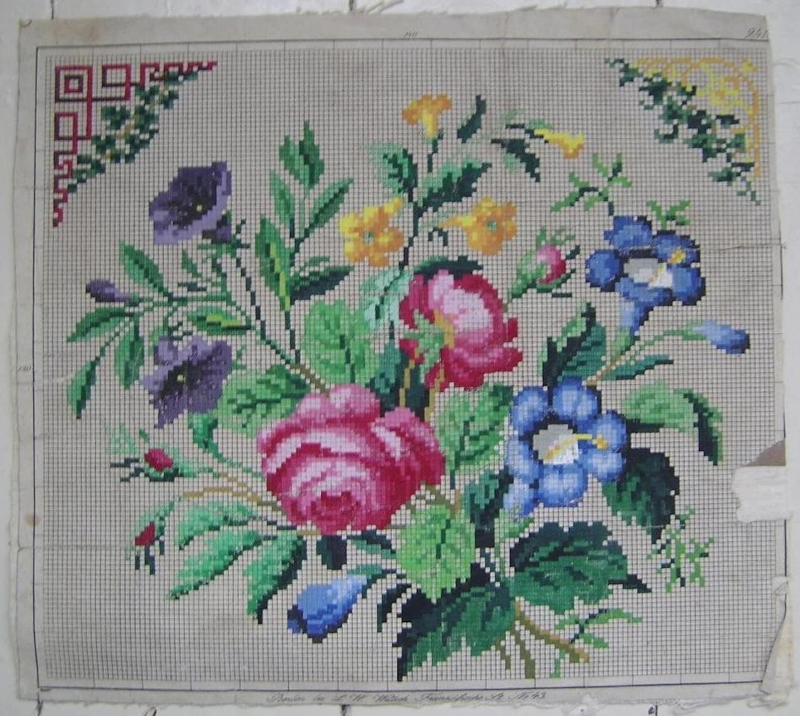 French Bouquet - Cross Stitch Pattern. Instant Download PDF - Etsy