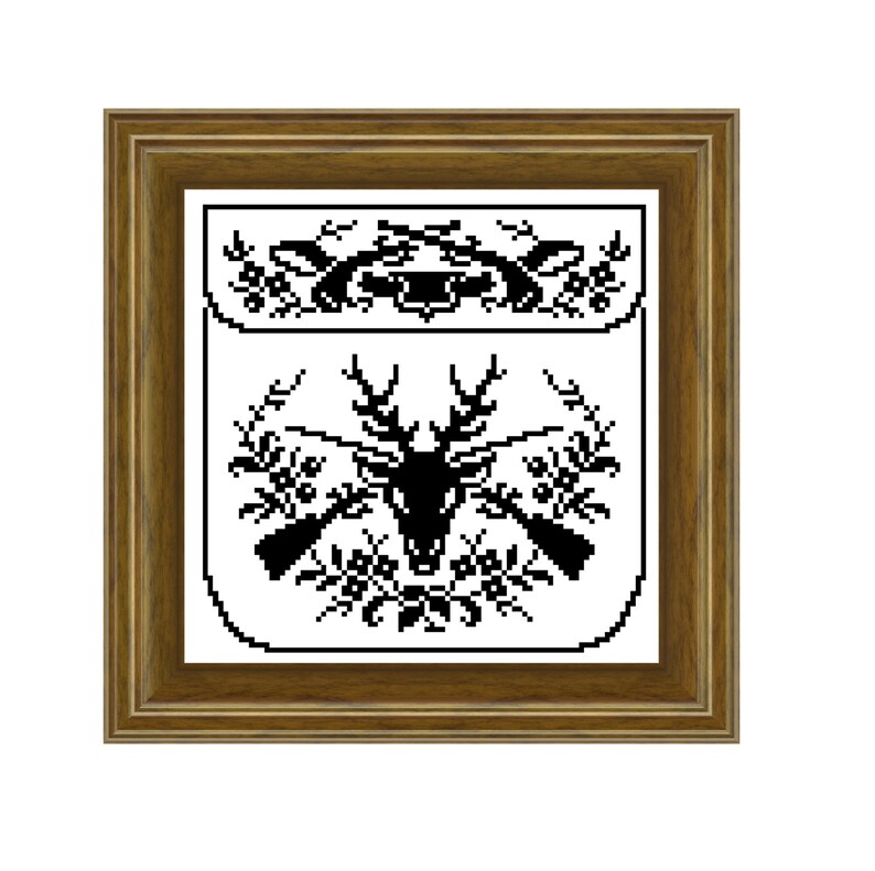 Hunting Emblems 1, and 2 - Cross Stitch Pattern, Filet Crochet Pattern ...
