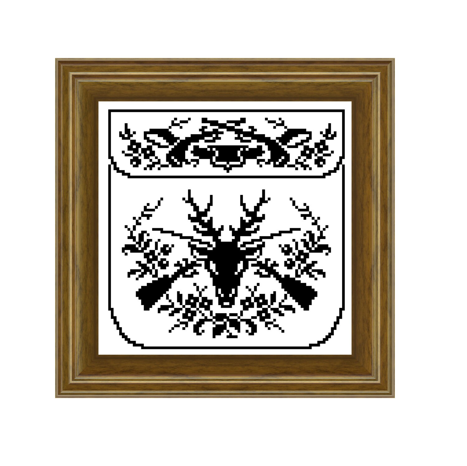 Hunting Emblems 1, and 2 - Cross Stitch Pattern, Filet Crochet Pattern ...