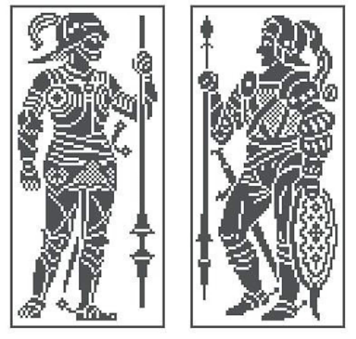 5 Knights Cross Stitch Pattern. Instant Download PDF. - Etsy