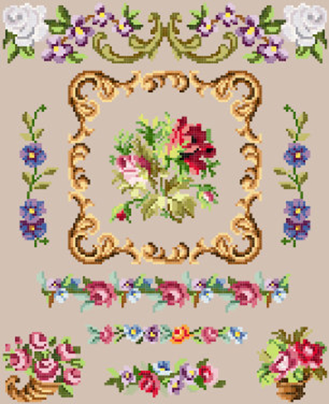Berlin Wool Work Spot Sampler, Cross Stitch Pattern PDF. Instant ...