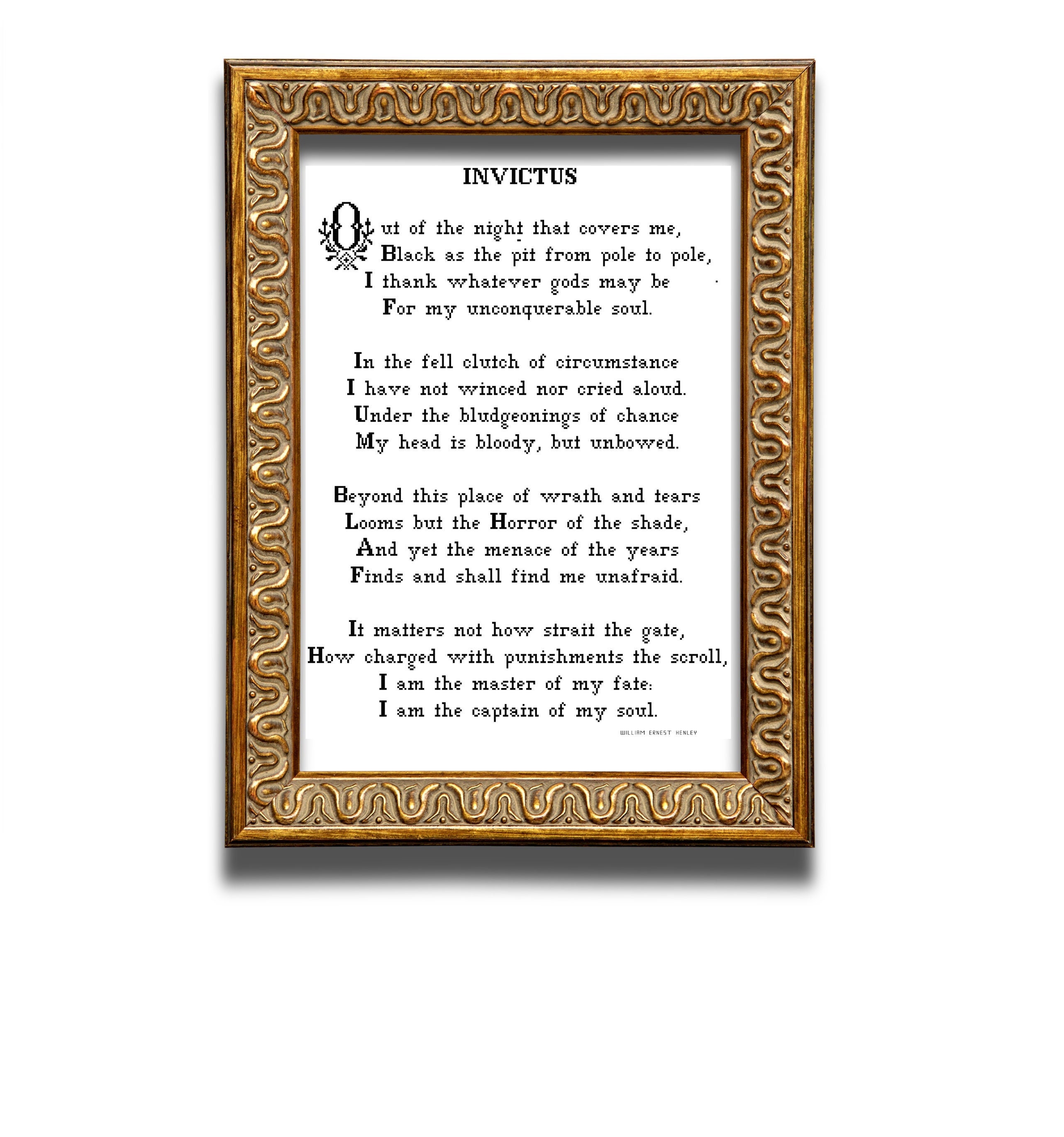 Invictus - Cross Stitch Pattern PDF. Instant Download - Etsy