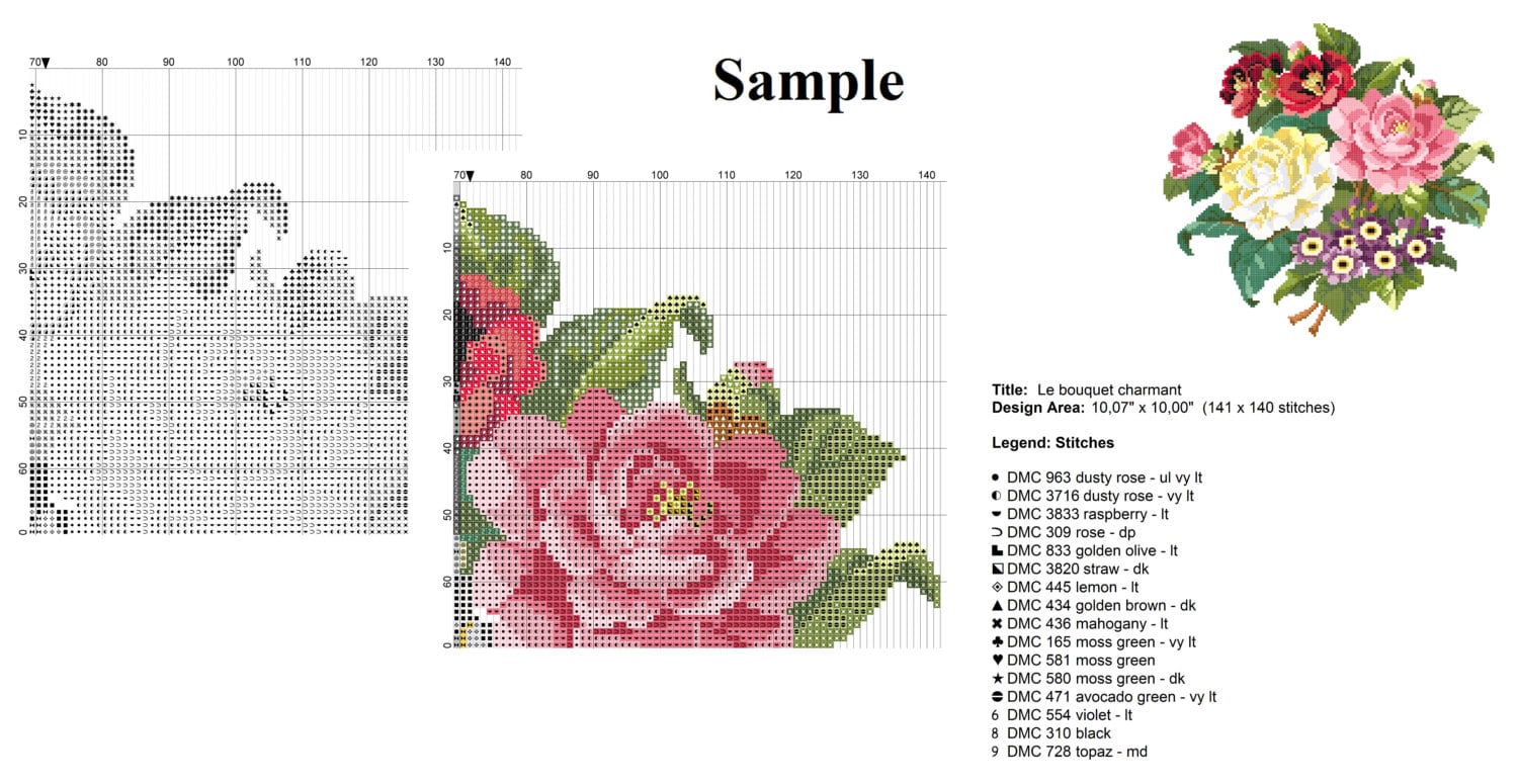 Rose and Thistle. Cross Stitch Pattern. Instant Download PDF. - Etsy