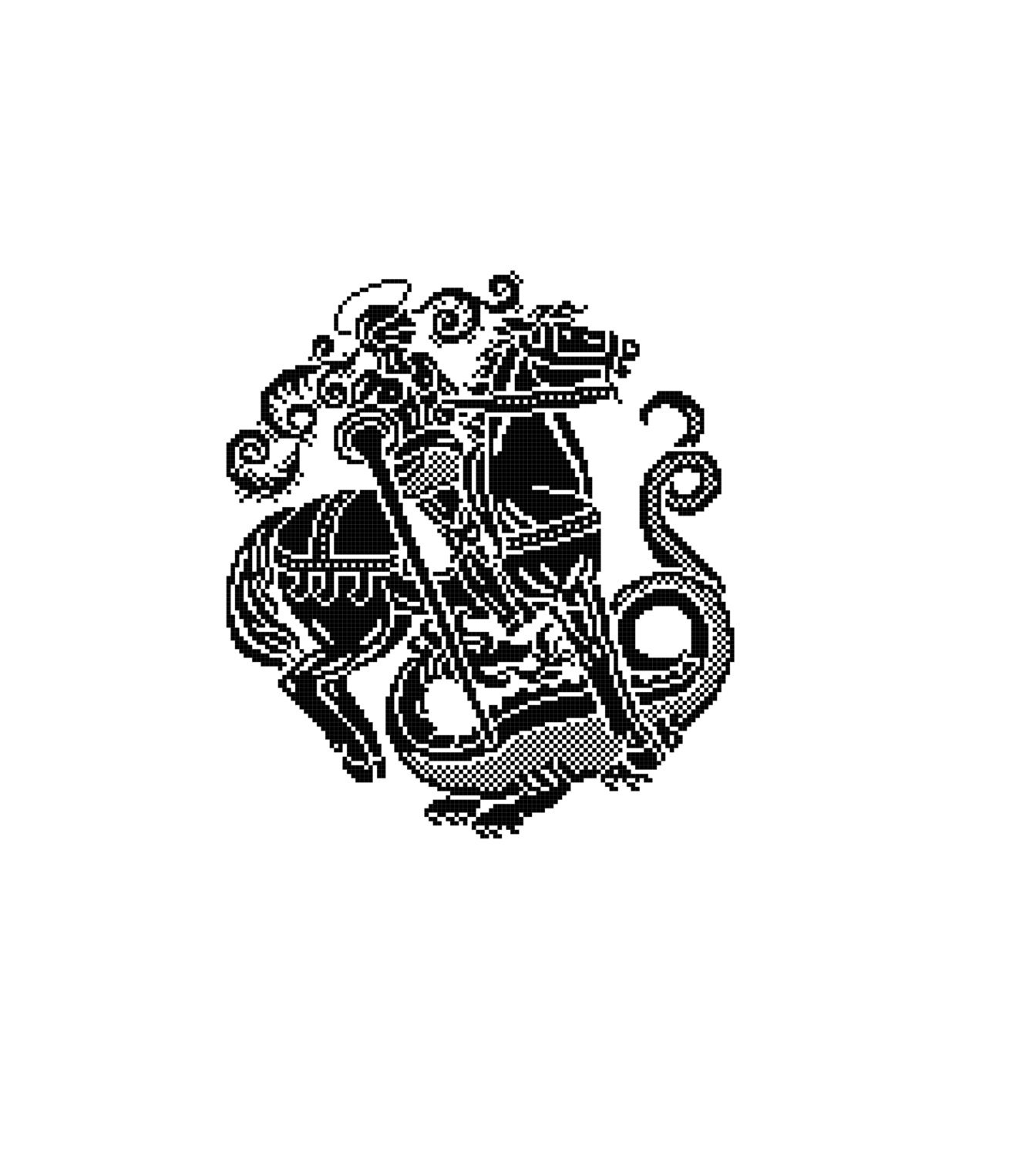 St George and the Dragon. Pattern for Filet Crochet, Cross Stitch ...