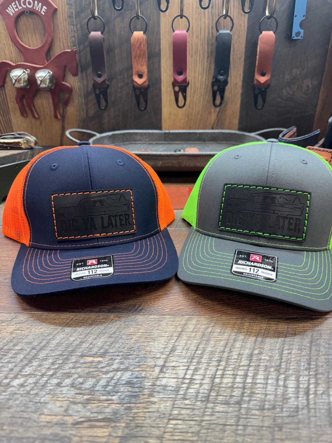 Dig Ya Later, Hearse Car, Dig Ya Hat, Grave Yard Hat, Custom Leather ...