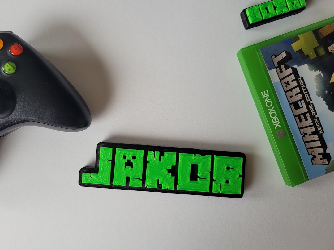 Personalized Minecraft-inspired Nameplate, Block Letter Name Sign ...