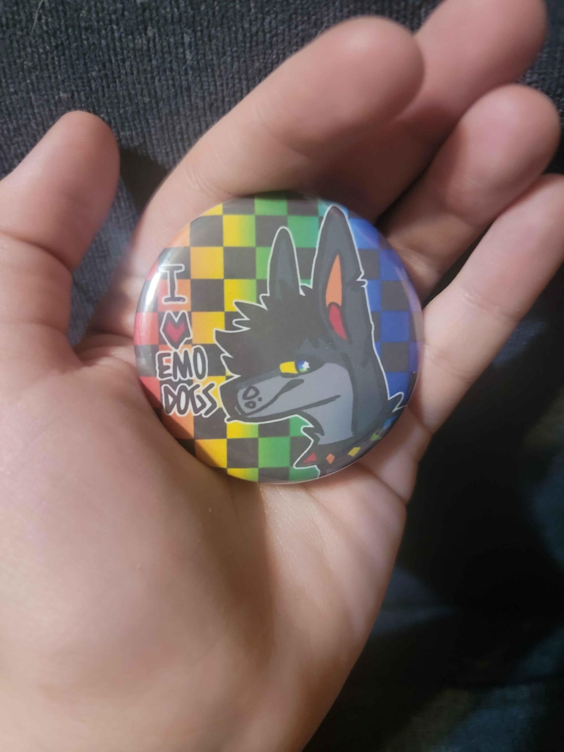 I 3 Emo Dogs Button - Etsy