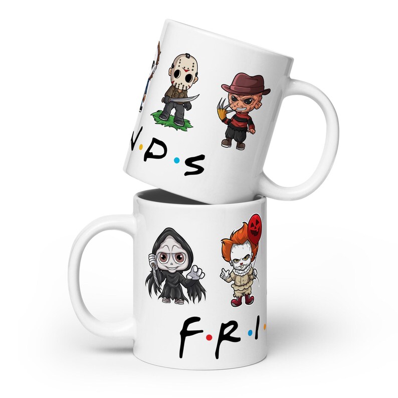 Halloween Mug, Horror Characters Friends Mug, Halloween Horror ...