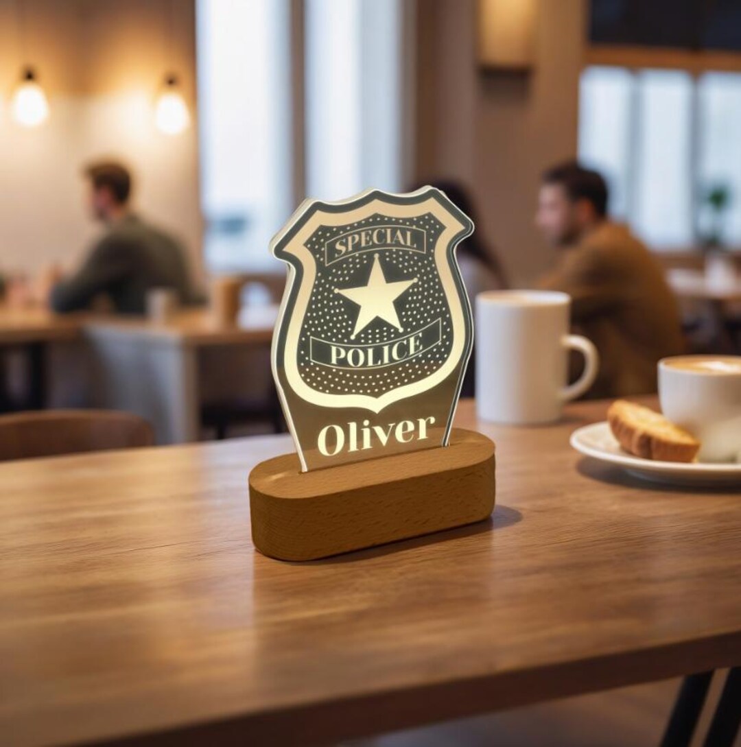Police Badge Lamp, Personalized Light, Custom Police Lamp, Badge Design ...