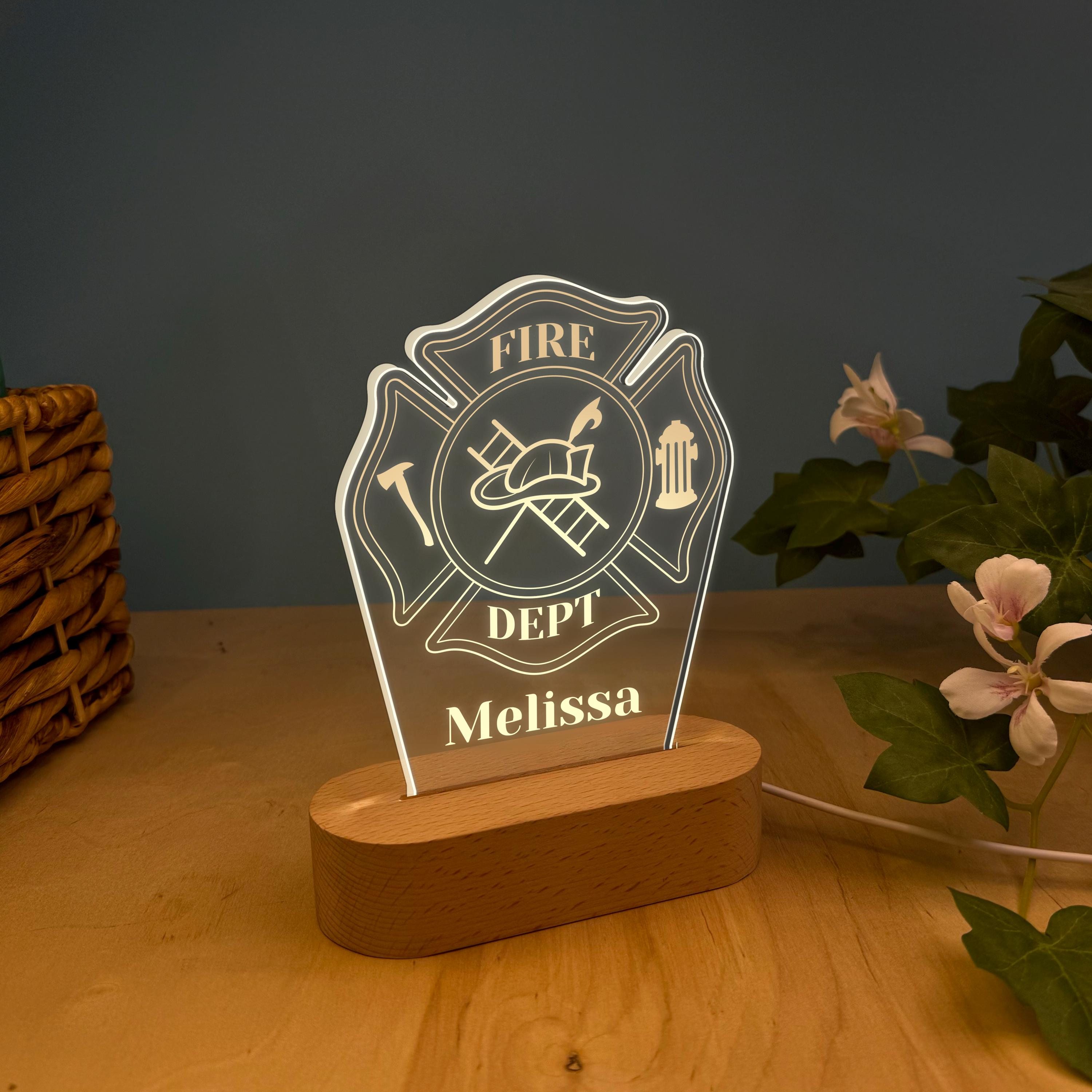 Custom Fire Department, Firehouse Night Light, Firefighter Decor ...